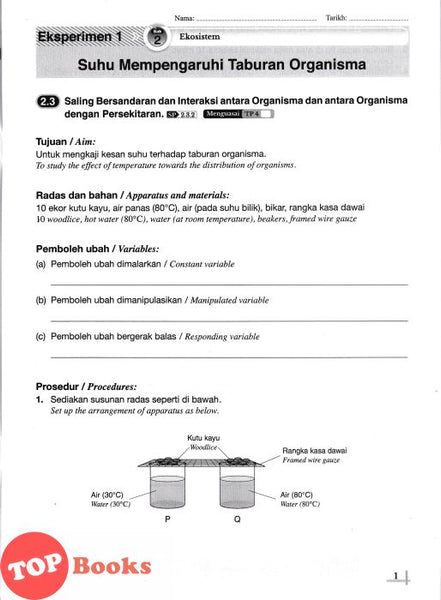 [TOPBOOKS PEP] Modul Pentaksiran Smart Tutor Sains Tingkatan 2 KSSM Dw