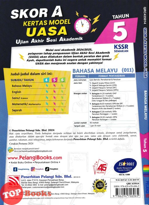 [topbooks Pelangi] Skor A Kertas Model Uasa Bahasa Melayu Tahun 5 Kssr