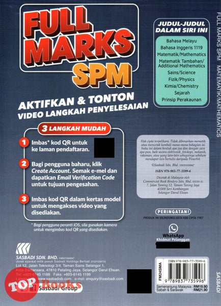 [TOPBOOKS Sasbadi] Full Marks SPM Matematik Dwibahasa (2024)