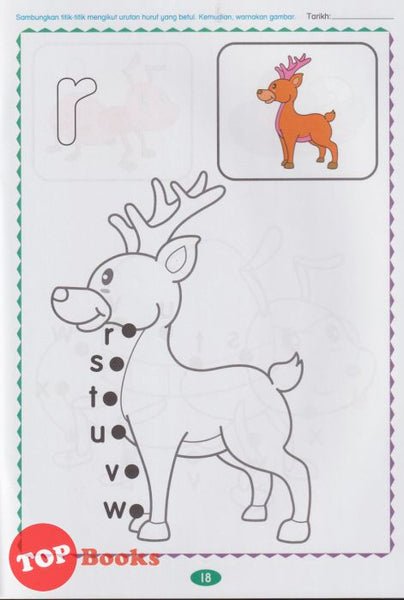 [TOPBOOKS Kohwai Kids] Buku Aktiviti Prasekolah Titik Ke Titik Huruf K