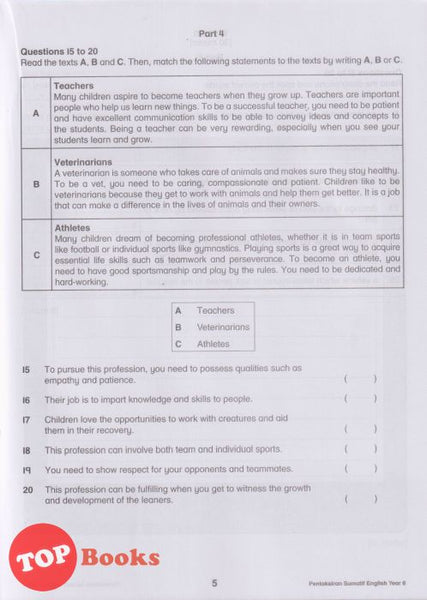 [TOPBOOKS Ilmu Didik] Pentaksiran Sumatif Penggal 1 & 2 English Year 6