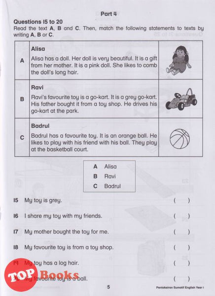 [TOPBOOKS Ilmu Didik] Pentaksiran Sumatif Penggal 1 & 2 English Year 1