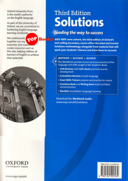 [TOPBOOKS Oxford] Solutions Advanced Workbook Third Edition